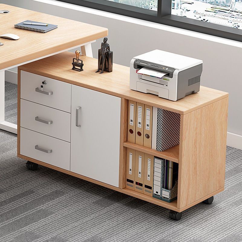 File Cabinet Office Wooden with Lock Small Cabinet Mobile Storage ...