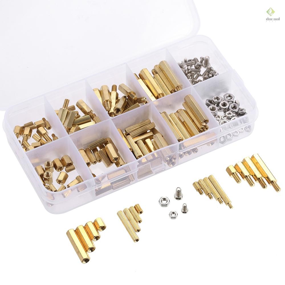 240PCS M2 M3 Screws Threaded Standoffs Male Female Brass Standoff ...