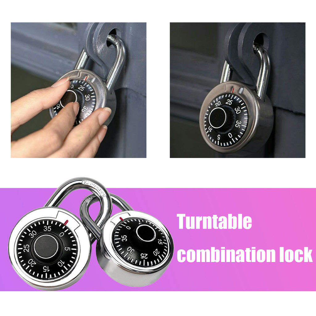 Stainless Steel Round Dial Number Password Lock Keyless Padlock For ...