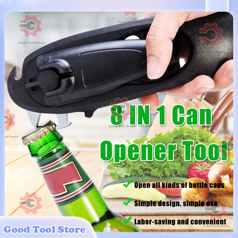 Can Opener with Rotary Handle Multifunction Tin Canned Food Opener ...