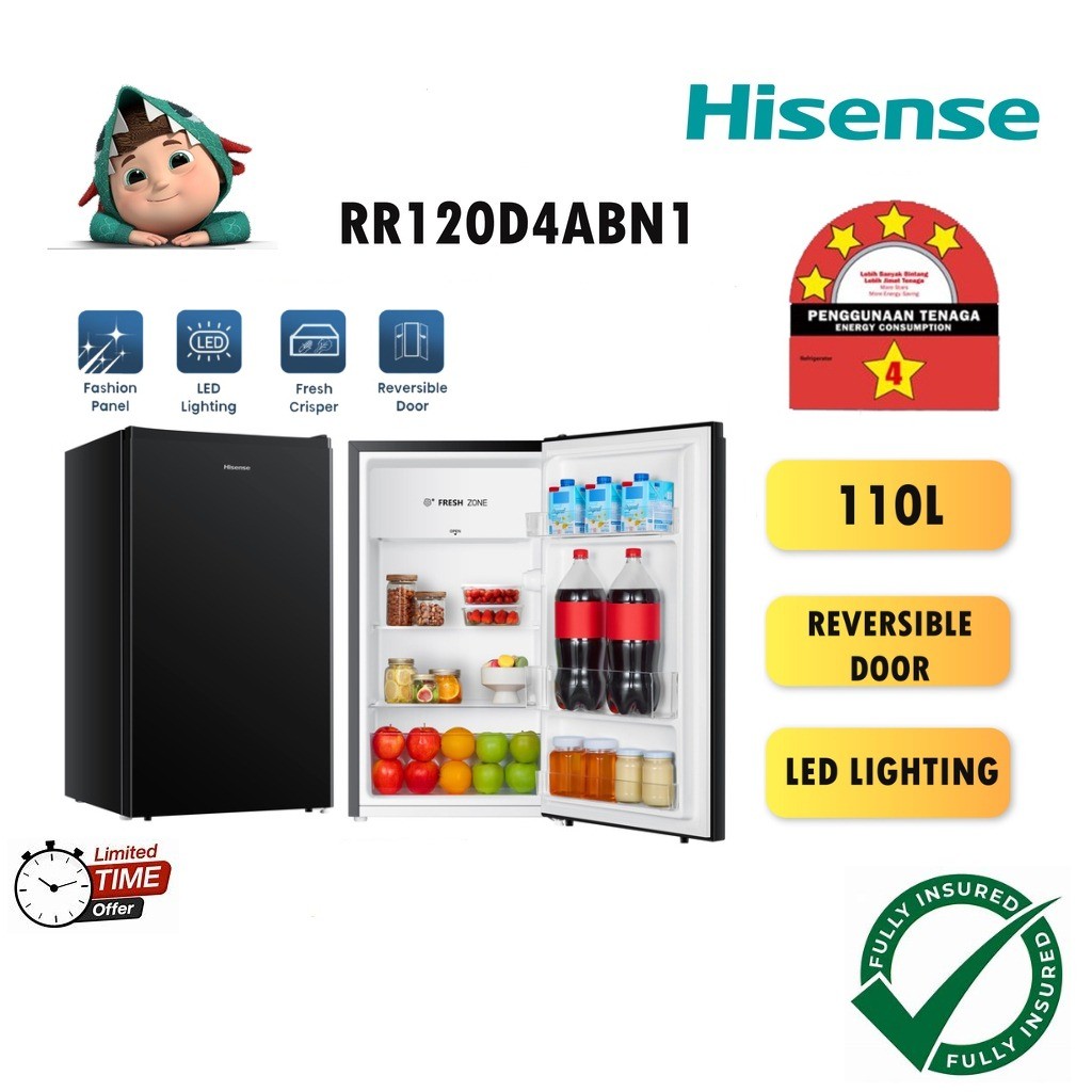 Hisense Fridge 110L Mini Refrigerator Single Door Mini Fridge Peti ...