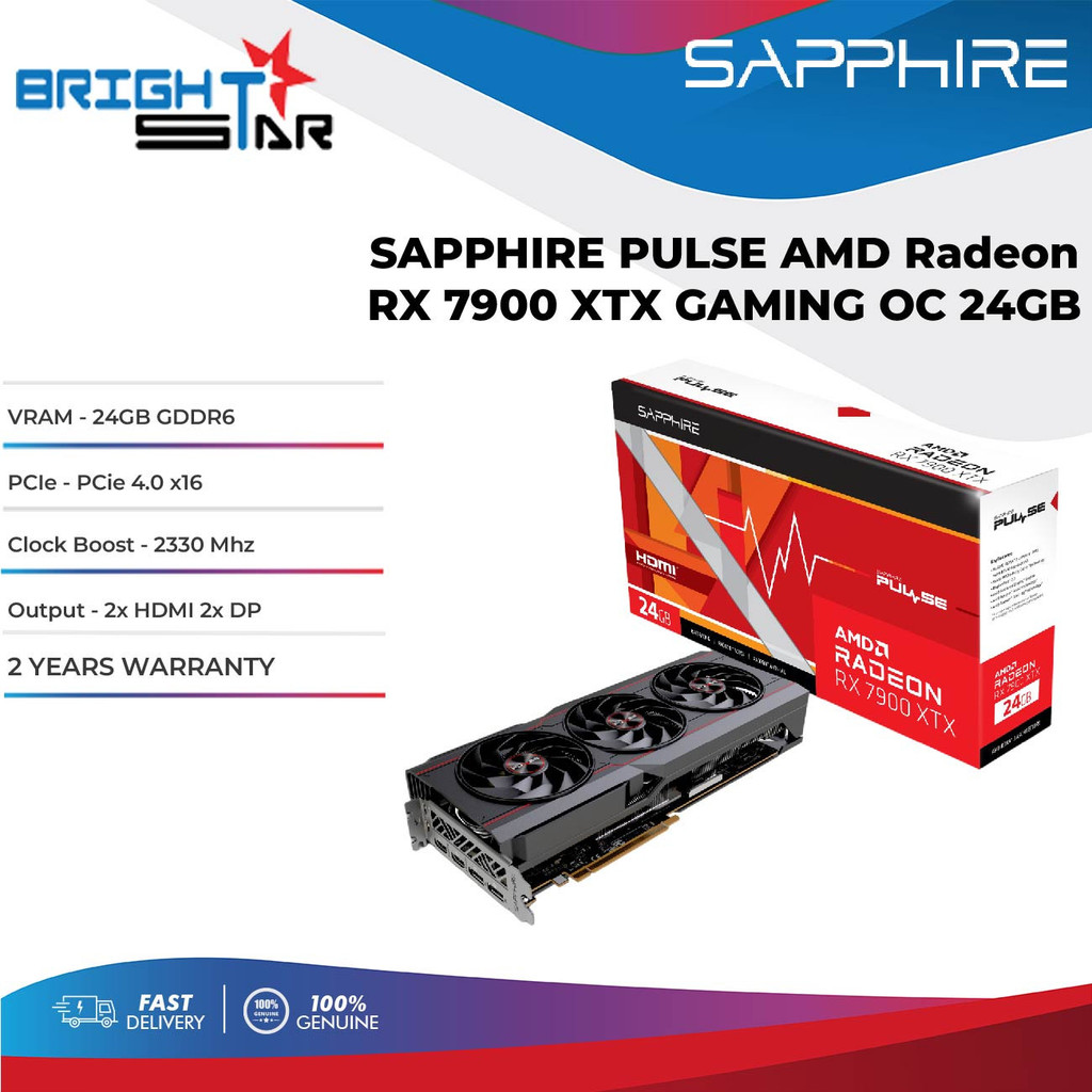 SAPPHIRE PULSE AMD Radeon RX 7900 XTX Gaming OC 24GB GDDR6 | Shopee ...