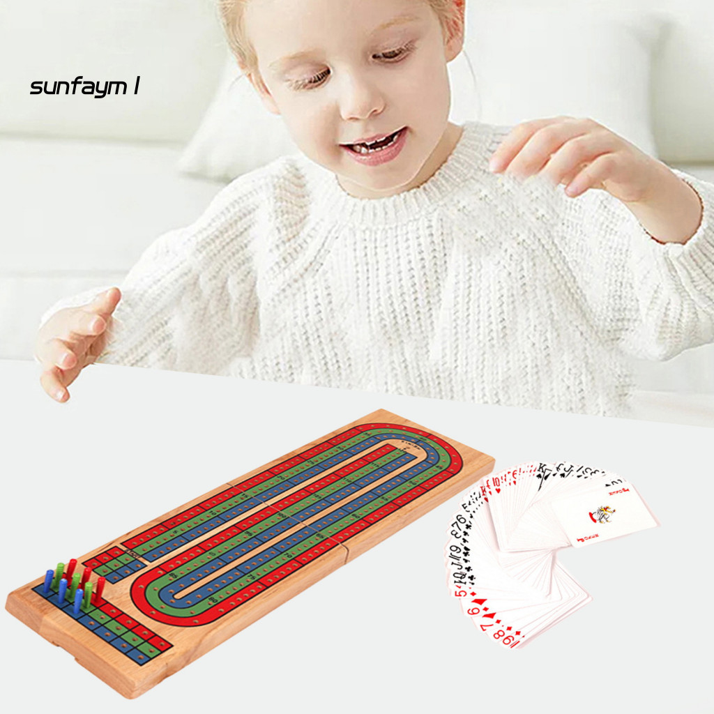 SUNFA Foldable Cribbage Board Traveling Cribbage Game Portable Wooden ...