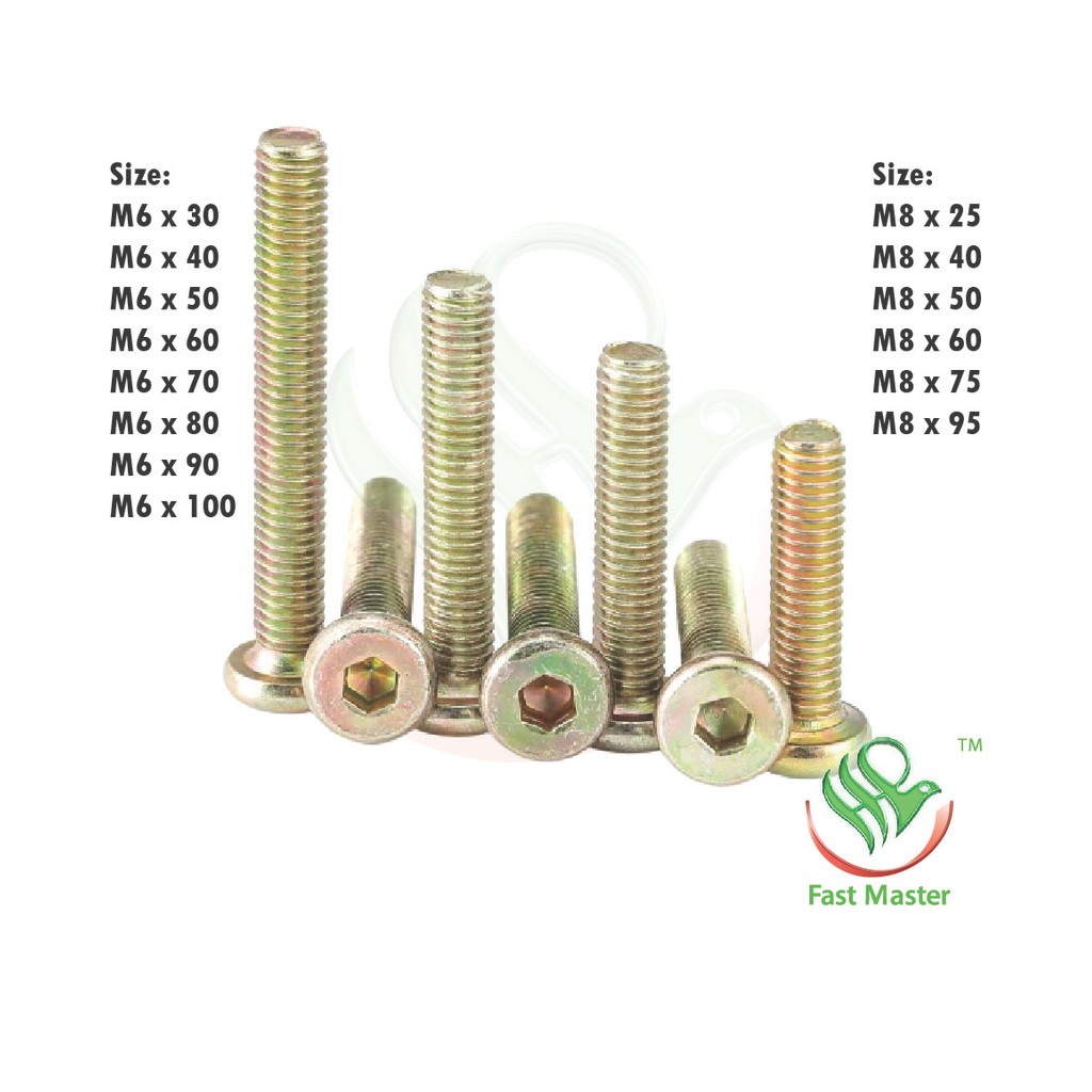 10 Pcs JCBC JCBB Furniture Connector Fixing Screw Bolt Nut Hex Insert ...