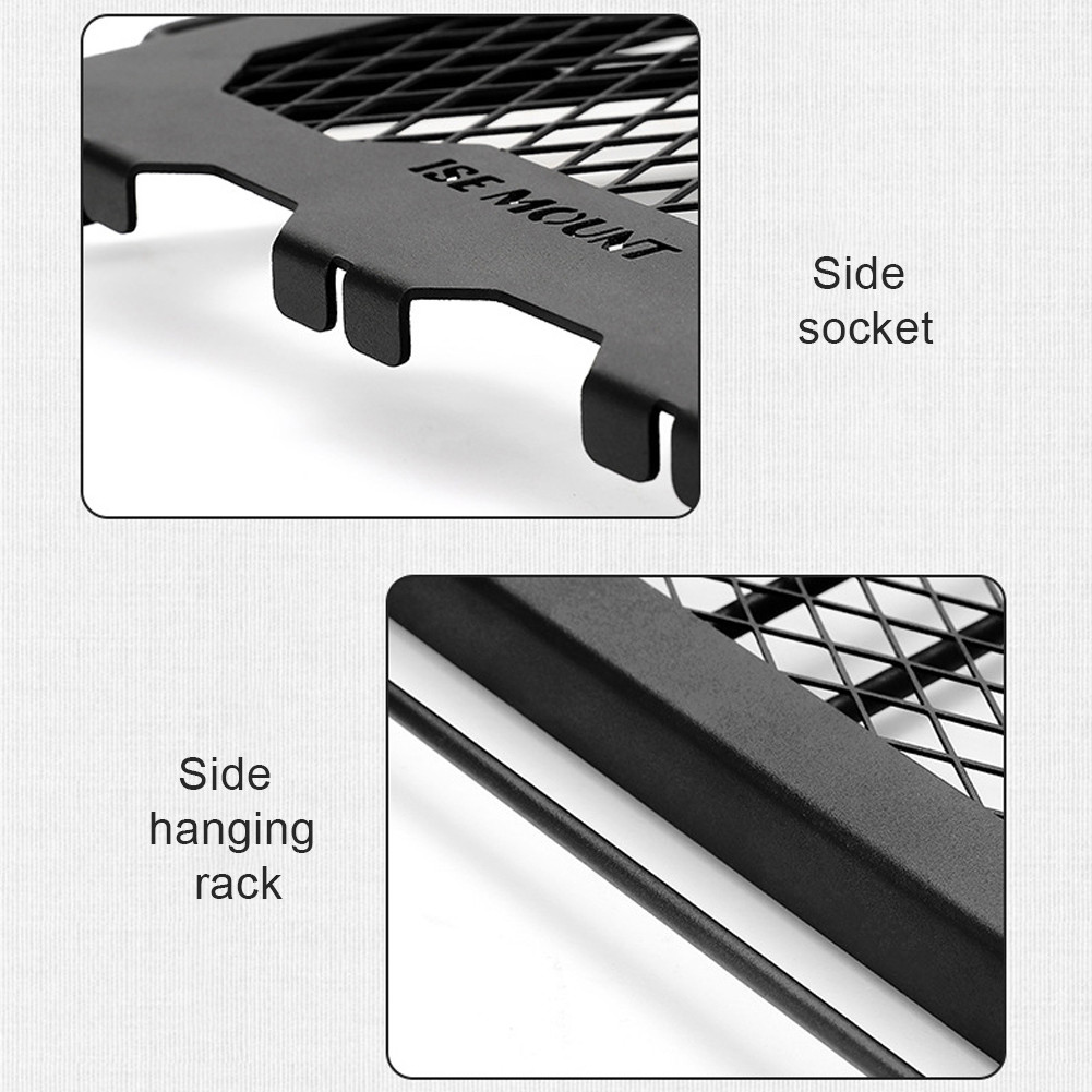 Folding Grid Table Iron Multifunctional Side Hanging Table for Picnic ...