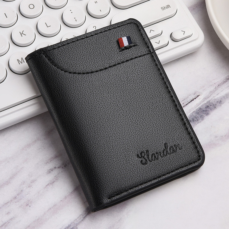 Ultra thin mini wallet, men's short style, youth vertical style ...