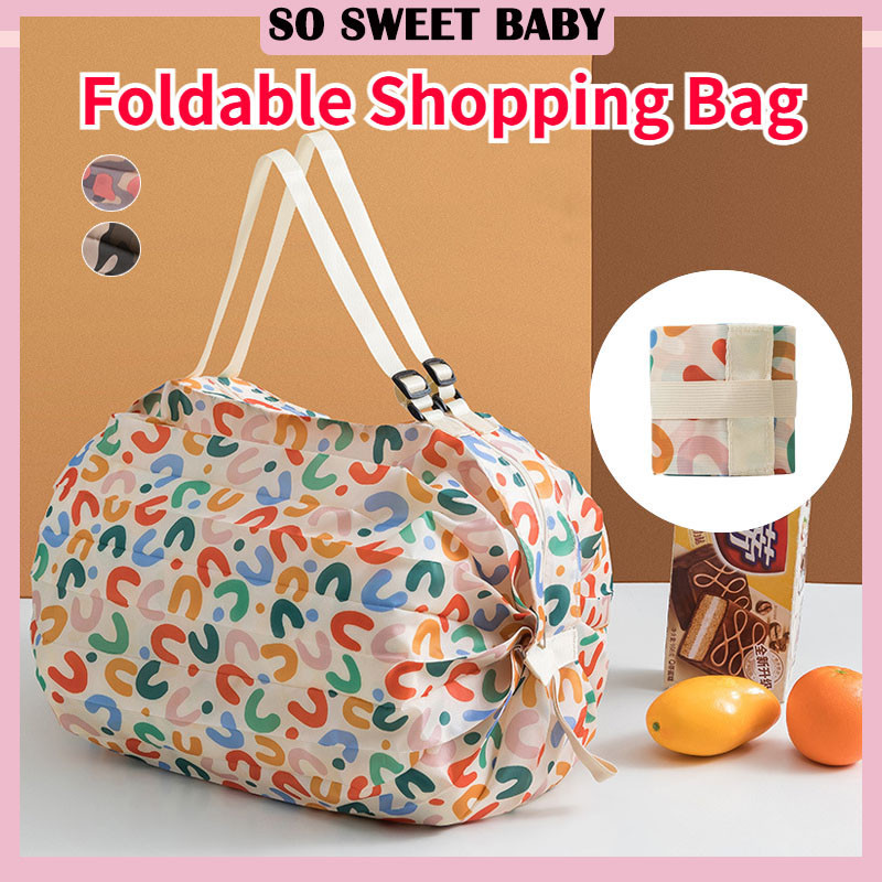Foldable Shopping Bag with Zip Recycle Bag Large Capacity Waterproof ...