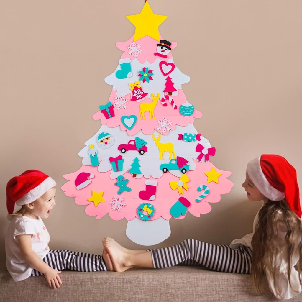 1set of DIY Felt Christmas Tree for Kids Wall Felt Tree for Kids To ...