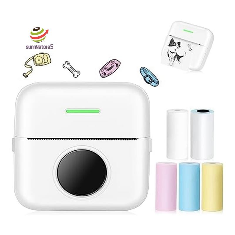 Inkless Sticker Printer White Plastic for Kids, Friends, Thermal ...