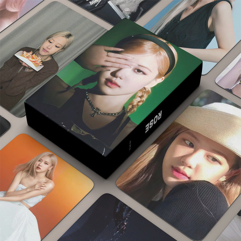 55 PCS ROSE Album Lomo Card Rounded Corners Laser Card BLACKPINK Three ...