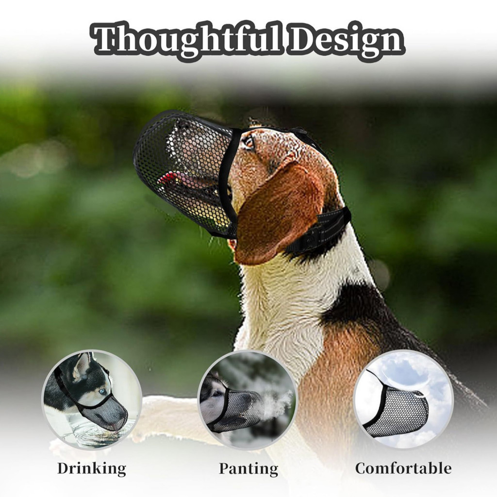 Adjustable Dog Muzzle Leash Extra Dog Muzzle Breathable Mesh Dog Muzzle ...