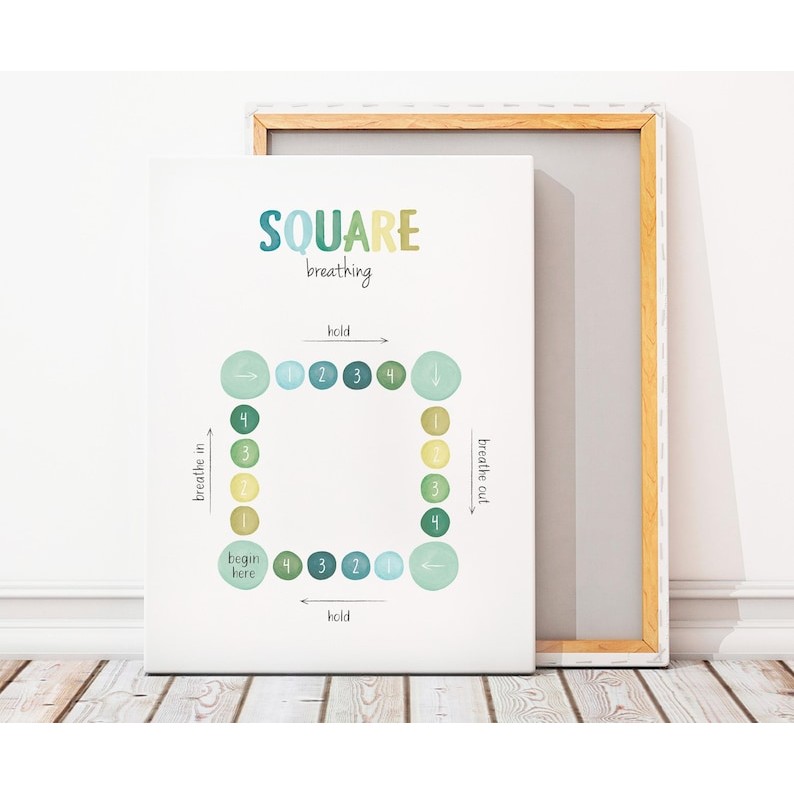 Box Breathing Poster Grounding Technique Calming Corner Counseling ...