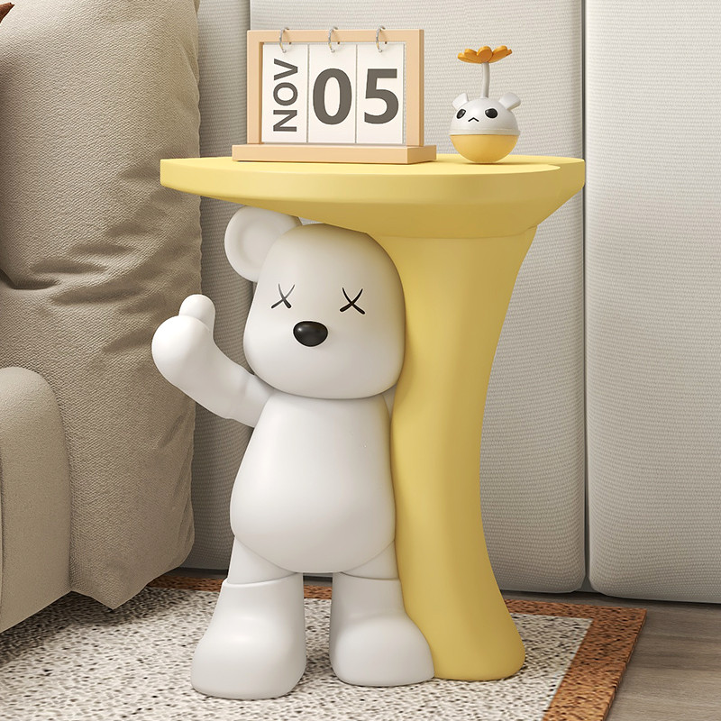 【Cute Cartoon】Resin Bear Coffee Table - Unique Violent Bear Shape Side ...