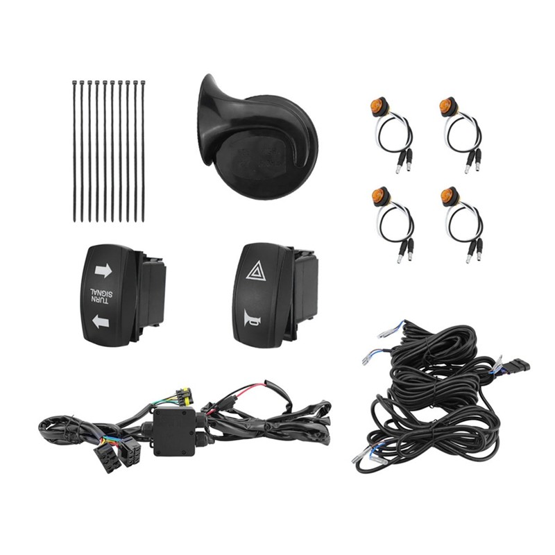 Universal UTV Horn Set With LED Turn Signal Lights&Switch Relay For Can ...