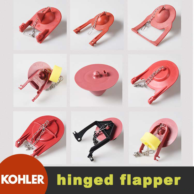 kohler drain valve hinged flapper toilet water tank water stop flush ...