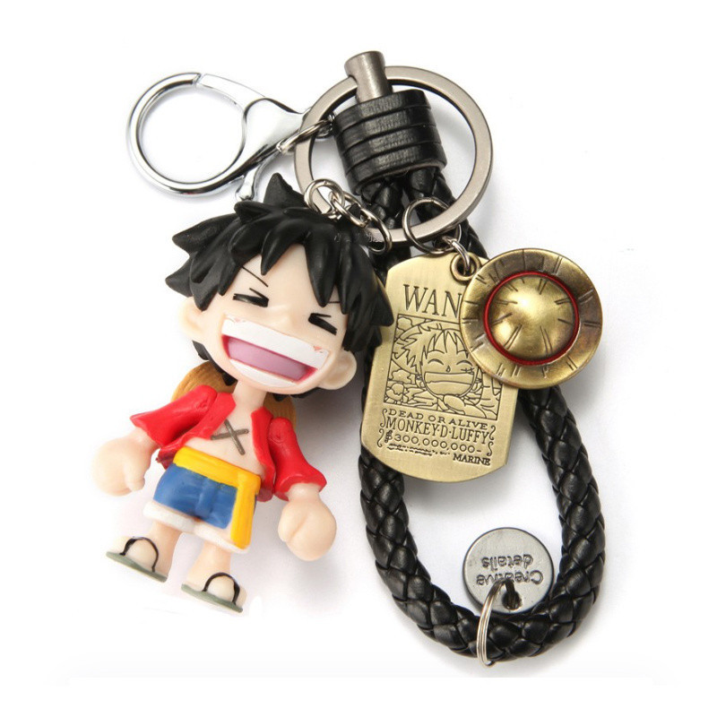 Anime One Piece Luffy Keychain Doll Cute Trendy Simple Figure Couple ...