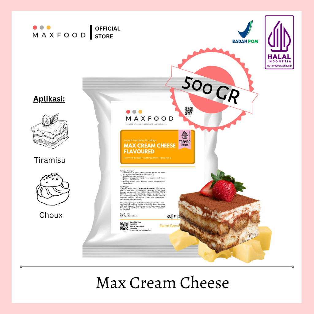 MAXFOOD - Max Cream Cheese / Cheese Flavored Cream Topping 500 GR | Shopee Malaysia