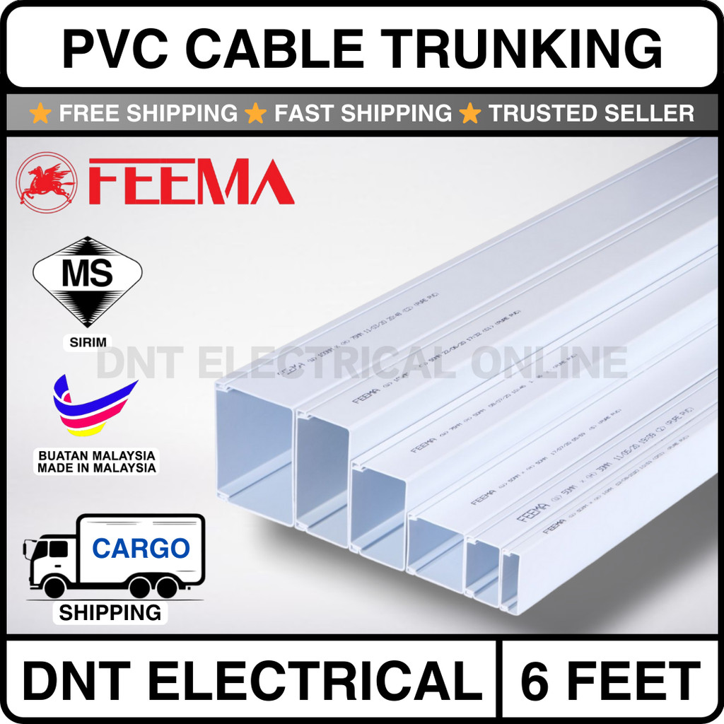 (Ready Stock) 6FEET / 182CM PVC Wire Trunking , Electrical Trunking ...