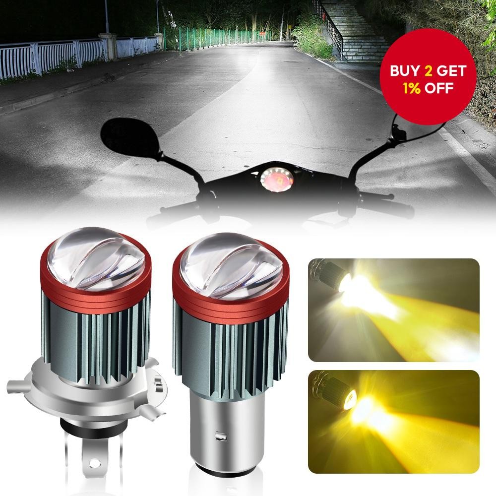 Motorcycle LED Headlight Bulb H4 BA20D 20W 12V-80V High Low Beam 6000K ...