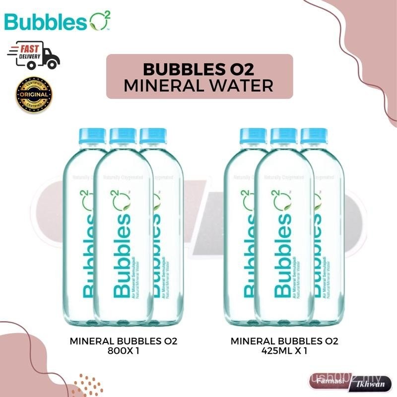 Bubbles o2 Mineral Water 800ml x 1 / Bubbles o2 Mineral Water 425ml x 1 ...