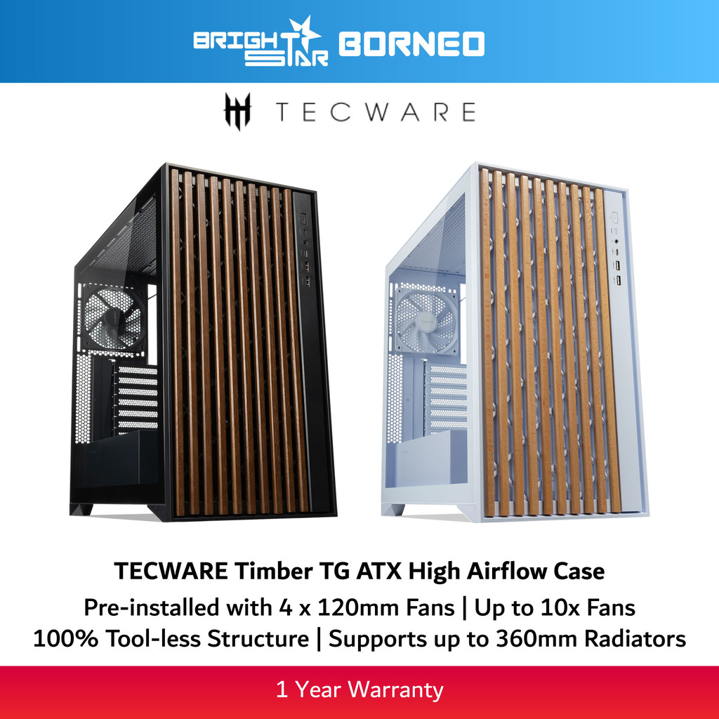 TECWARE Timber TG ATX High Airflow Case - Black/White | Shopee Malaysia