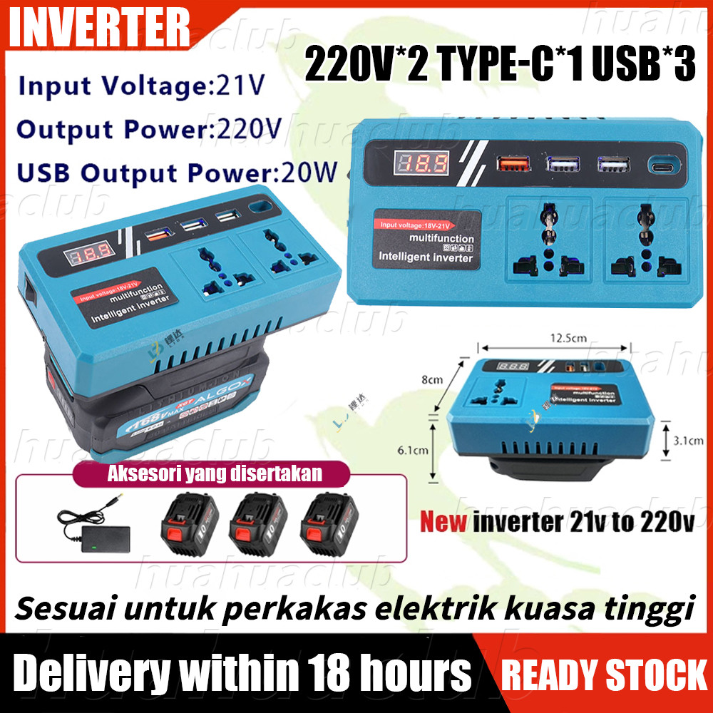 3 Battery+1charger🔥Portable Power Inverters for 20V Battery Inverter ...