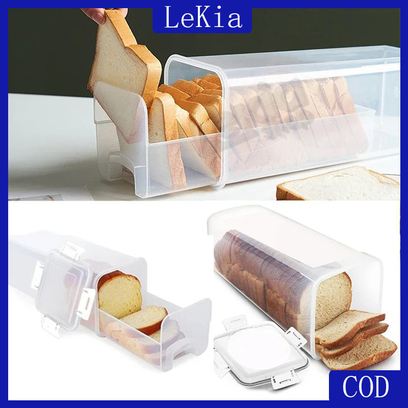 Bread Container Clear Airtight Lock Bread Box with Inner Tray with Lid ...