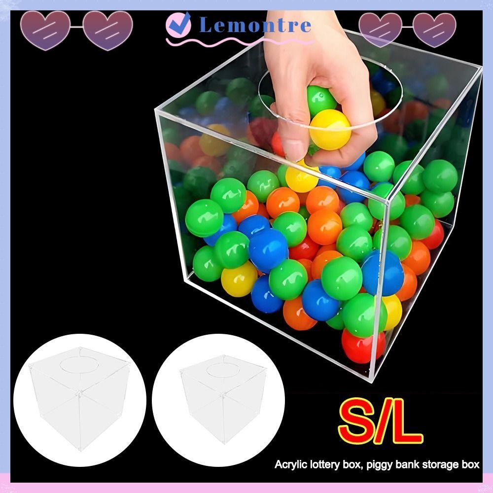 LEMONTRE Acrylic Lucky Draw Box, 200mm/300mm Transparent Acrylic ...