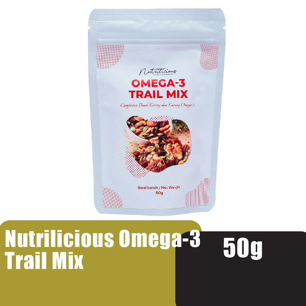 NUTRILICIOUS Omega 3 Trail Mix Nuts Mixed Nuts and dried fruits 50g ...