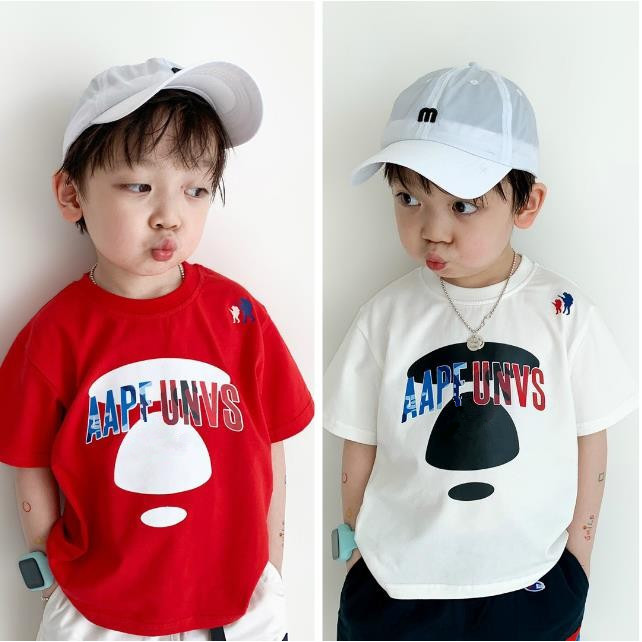 BAPE 25 New Summer Style Ape Head Letter Print Men's and Children's ...