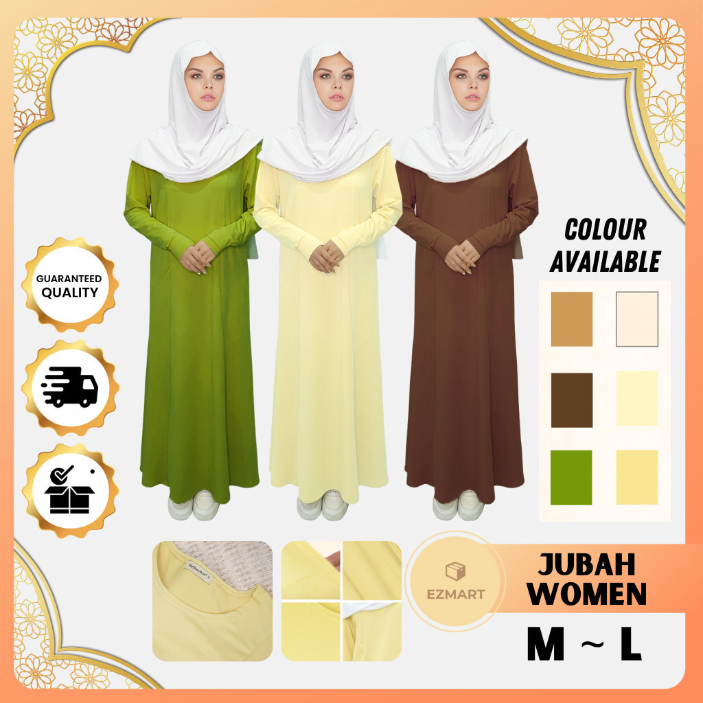 【READY STOCK IN MALAYSIA】Jubah Wanita Berkualiti Tinggi 6 Warna KAIN ...