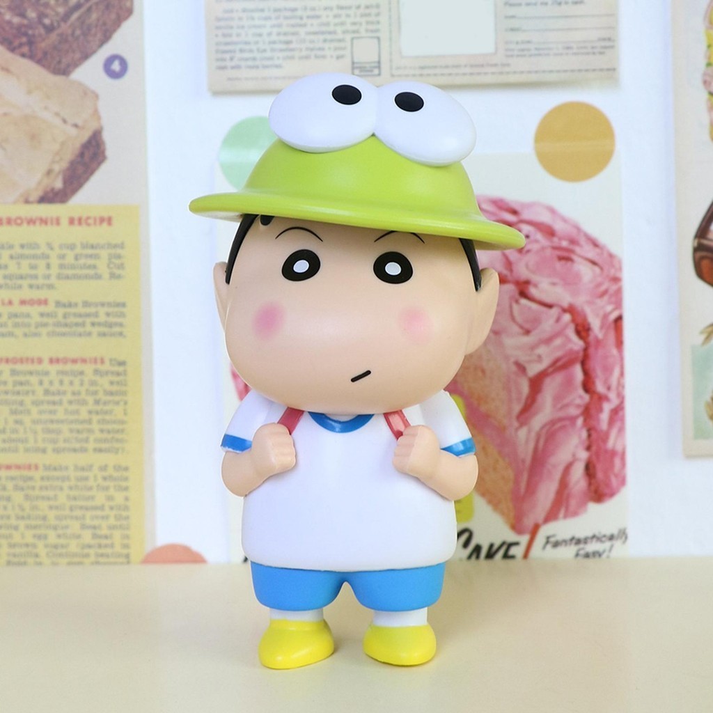 Crayon Shin-chan Figure Kawaii Frog Hat Action Figurine Large Size ...