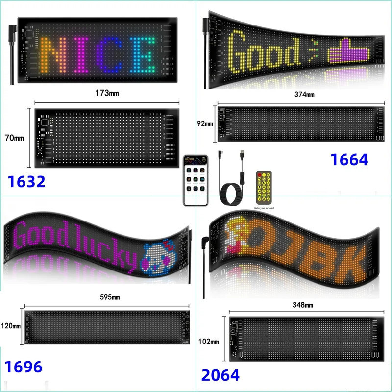 DIY Led Pixel Soft Display Scrolling Led Matrix Panel USB 5V IP65 App ...