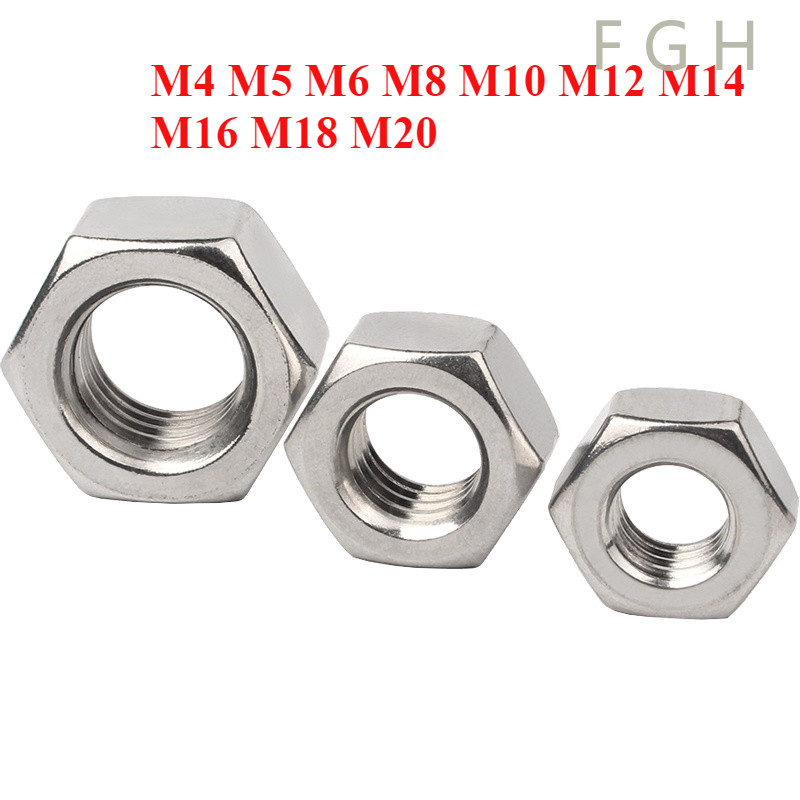 [FGHLM-1] 304 Stainless Steel Left Hand Threaded Hex Nut Reverse Nut M4 ...