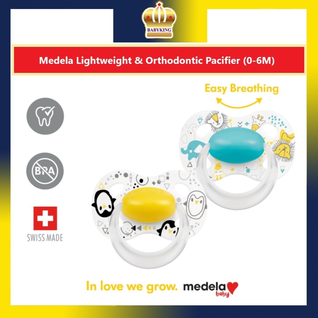 Original Medela Lightweight & Orthodontic Baby Pacifier Day (0-6M ...