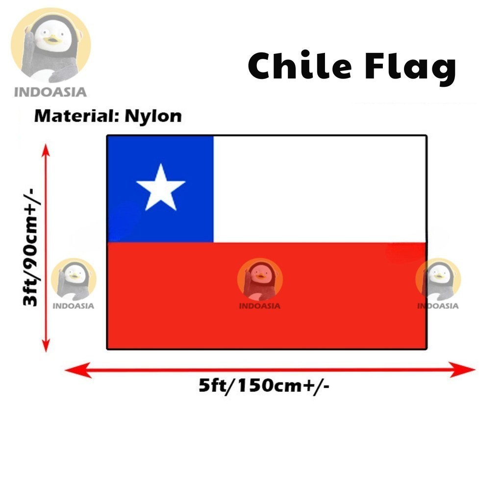Chile Flag 3*5 ft 90 * 150cm Chile National Day Flag Bendera Chile ...