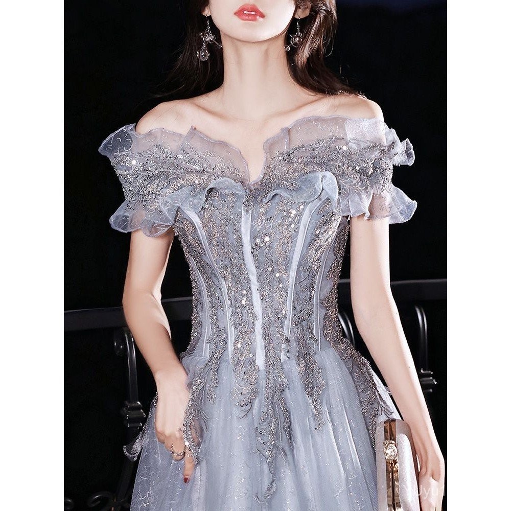 Gaun pengapit pengantin perempuan jenis tunjuk bahu gaun malam stail ...