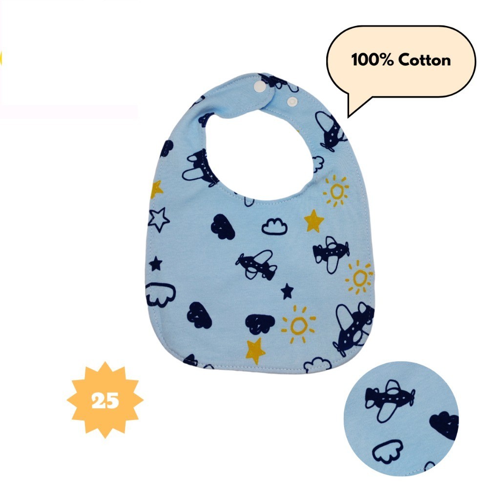 JT- 25 New Born Baby Bib , Washable & U-shapes 100% Cotton (Aeroplane ...