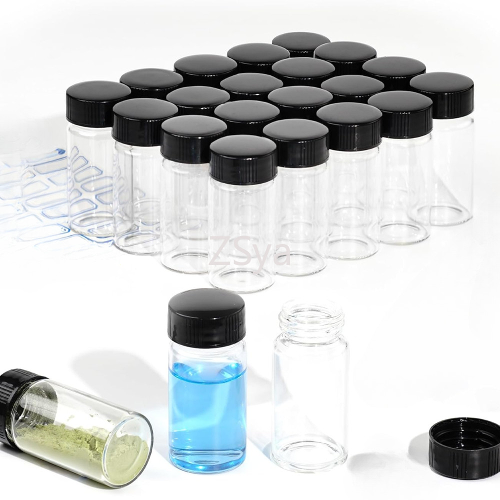 5pcs 5ml 10ml Transparent Glass Small Sample Bottle Laboratory Liquid ...