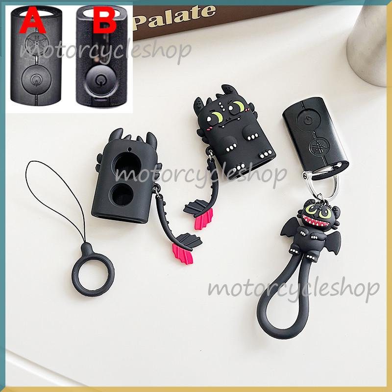 Motorcycle Cartoon Black Dragon Key Cover Case For Yamaha Fazzio grand ...