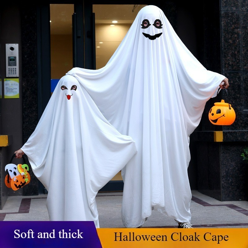 Halloween Cloak Cape Ghosts Hooded Cloak Cape Robe Ghosts Poncho Funny ...
