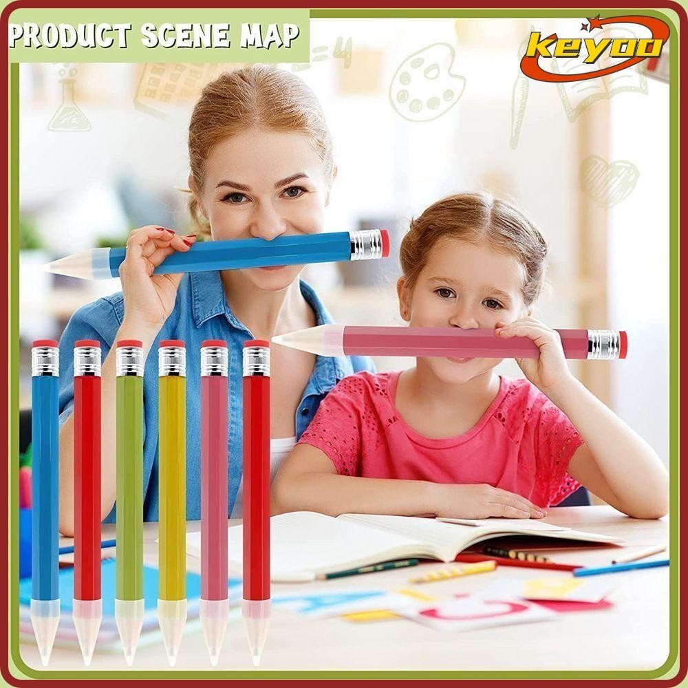 [KEYOO] Large Wood Pencil Wooden Fun Gift Performance Prop With Eraser ...