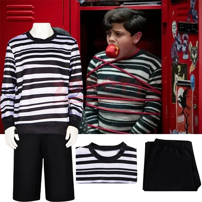 Wednesday Addams Cosplay Pugsley Addams Cosplay Costume Striped Top ...