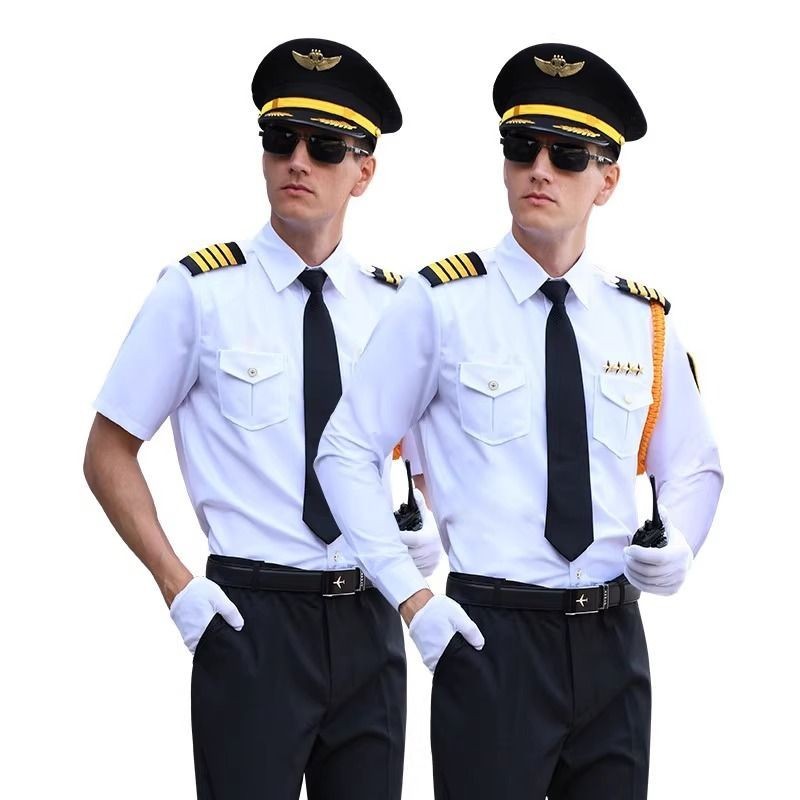 Captain uniform men's shirt stewardess uniform pilot jacket Captain ...