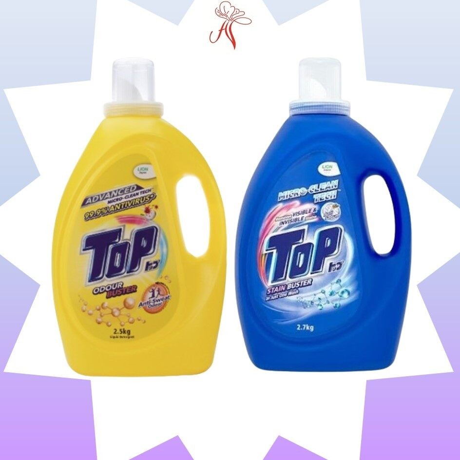 TOP Liquid Detergent Anti Malodour/Stain Buster Blue (2.5kg) | Shopee ...