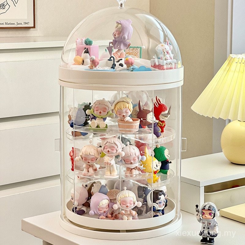 Bekas kotak pameran Bubble Mart akrilik memusing telus kotak ...