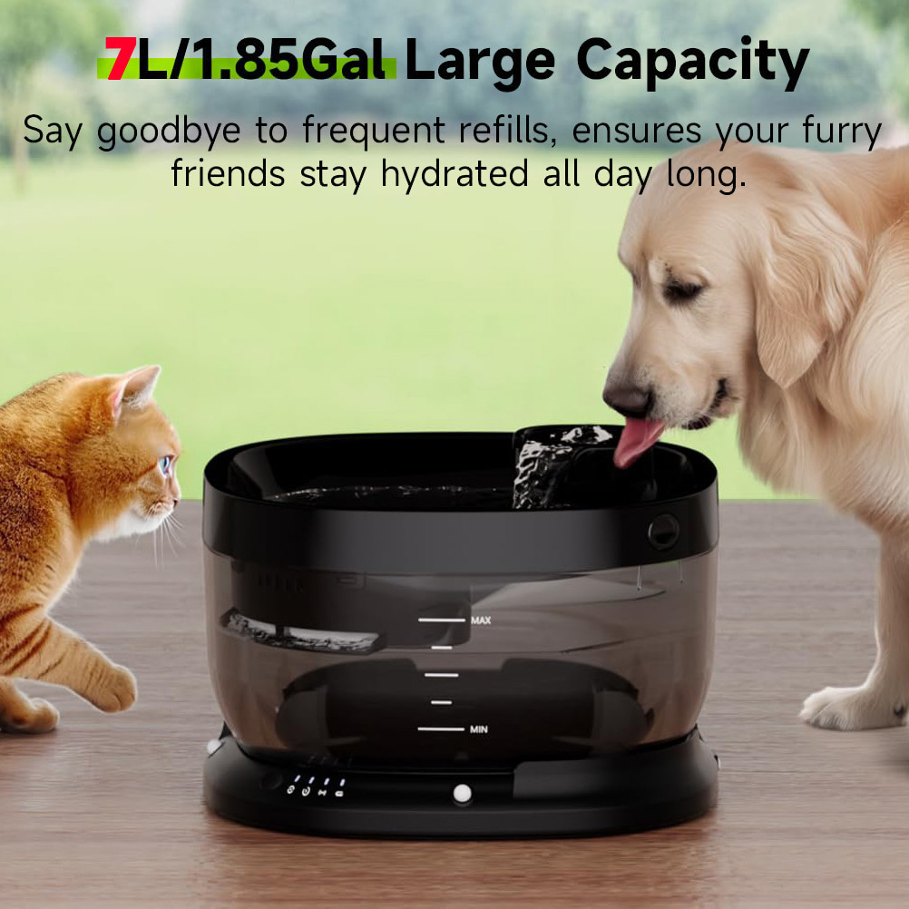 Wireless Dog Water Fountain 7L Battery Operated Dog Water Dispenser ...
