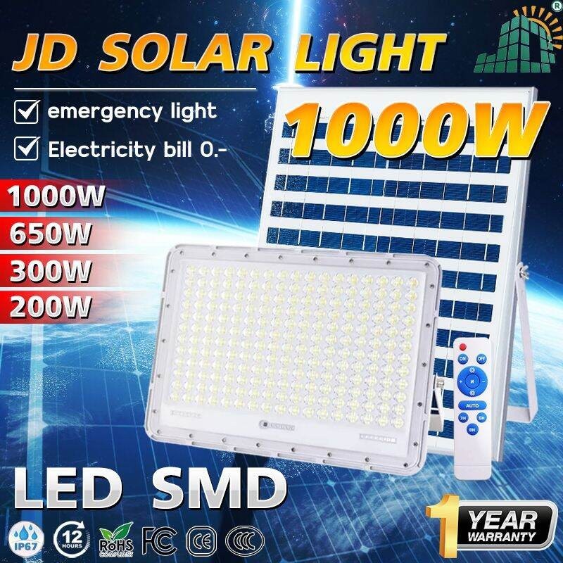JD solar cell LED spotlight solar light 1000W650W300W200W solar powered ...