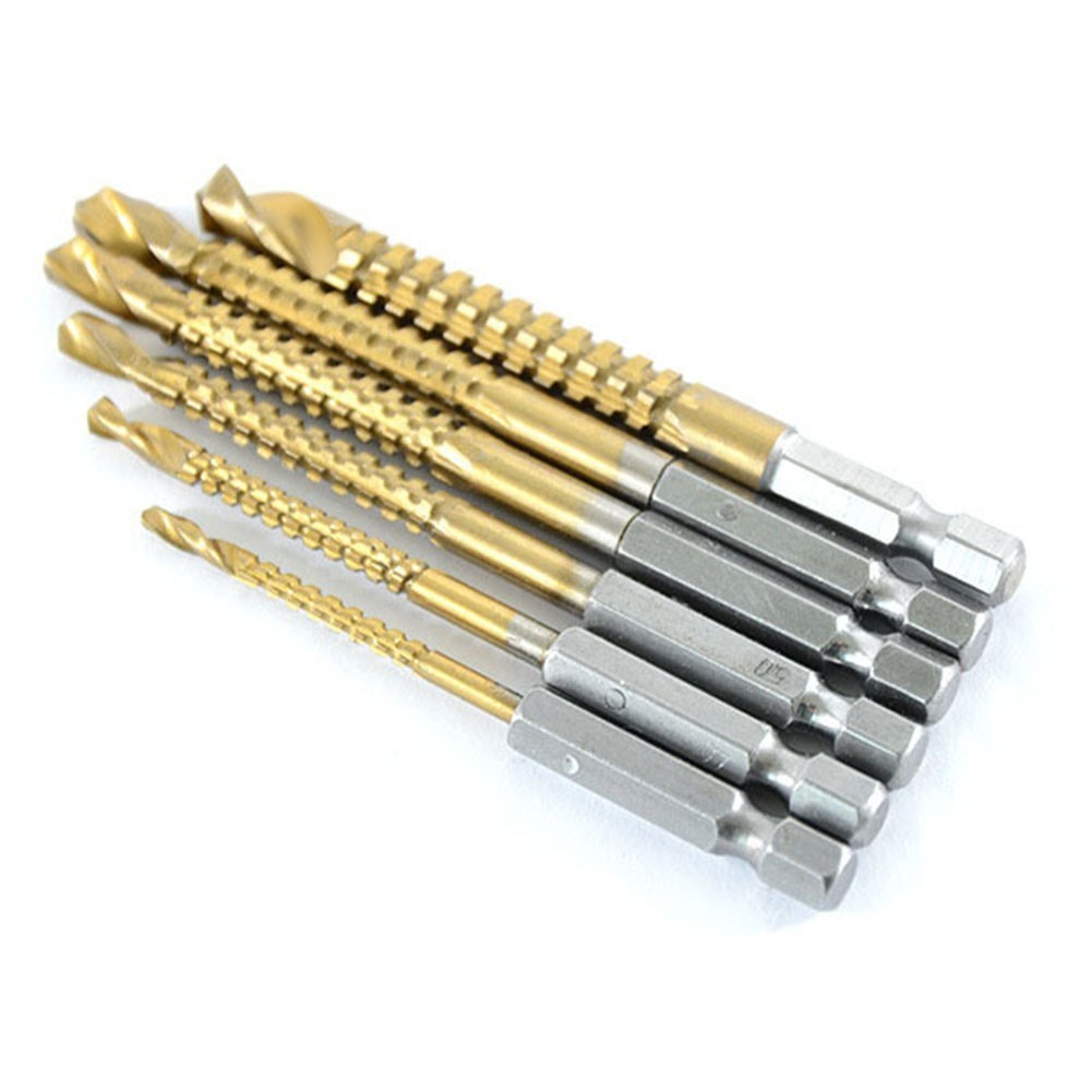 【LADY】 6Pcs Multifunction Drill Bits for Wood Hex Shank Drill Bit Auger ...
