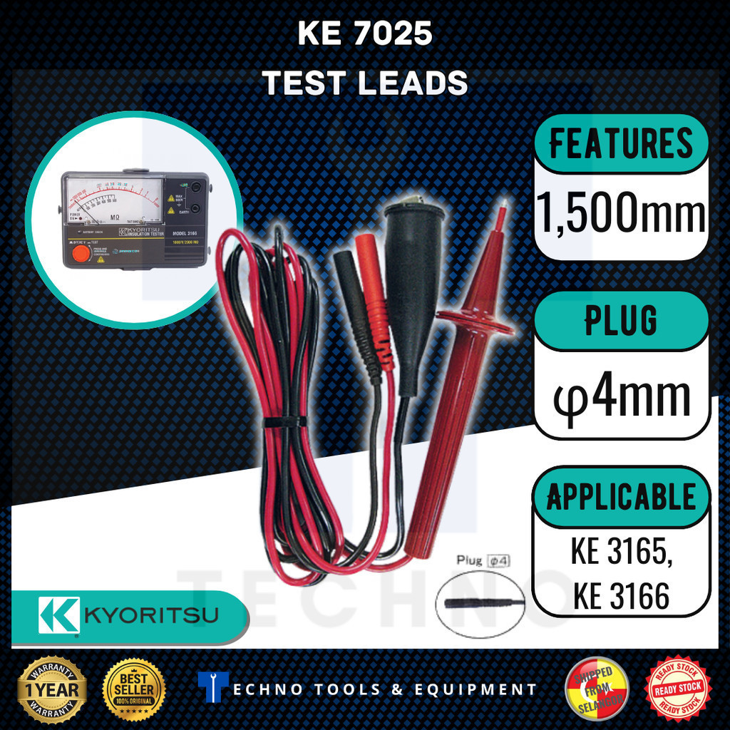 KYORITSU TEST LEADS MODEL 7025 FOR MULTIMETER EARTH TESTERS KYORITSU ...
